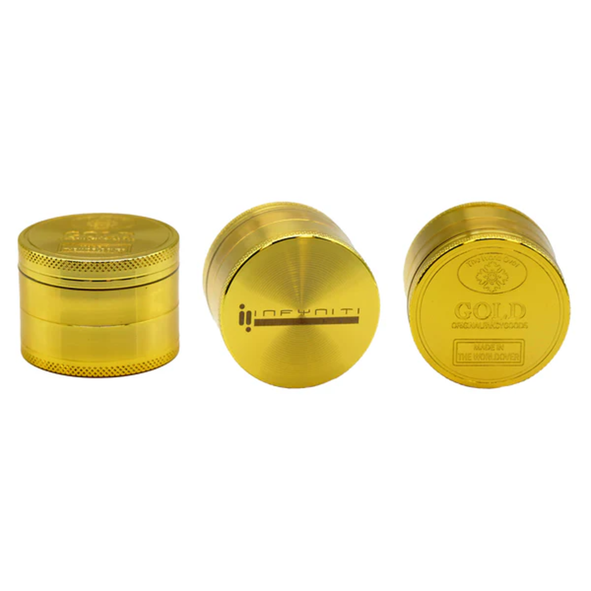 Gold Coin Grinder Infyniti Brand 58mm – SmokeTime